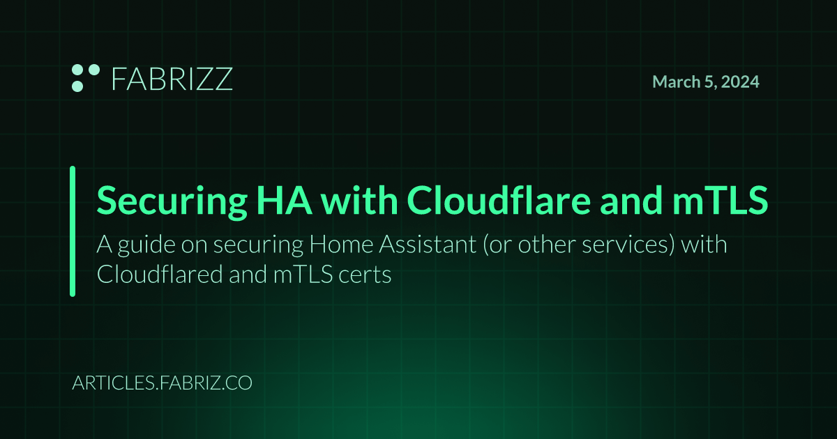 Securing HA with Cloudflare and mTLS • Fabrizz Articles
